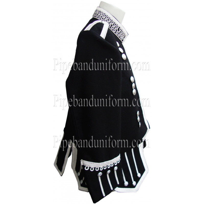 Regimental Black Pipe Band Doublet Kilt Jacket