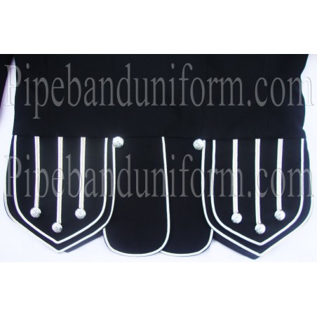 Black Army Pipe Band Doublet Kilt Jacket