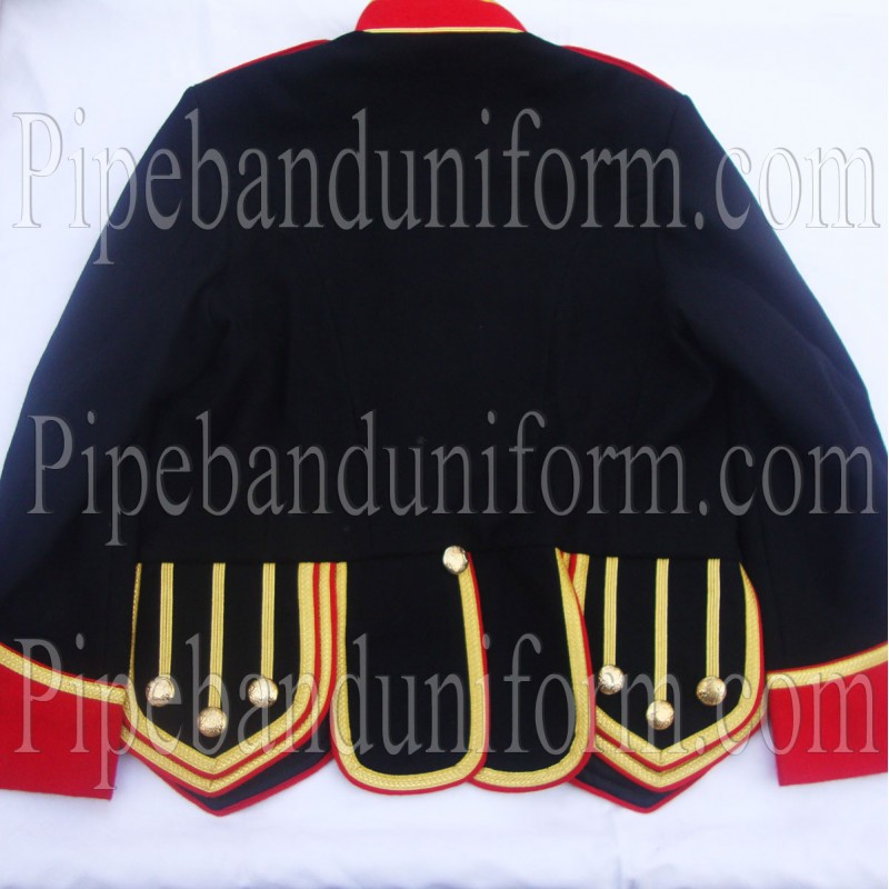 Customizable Red Black Wool Pipe Band Outfitters Doublet Kilt Jacket