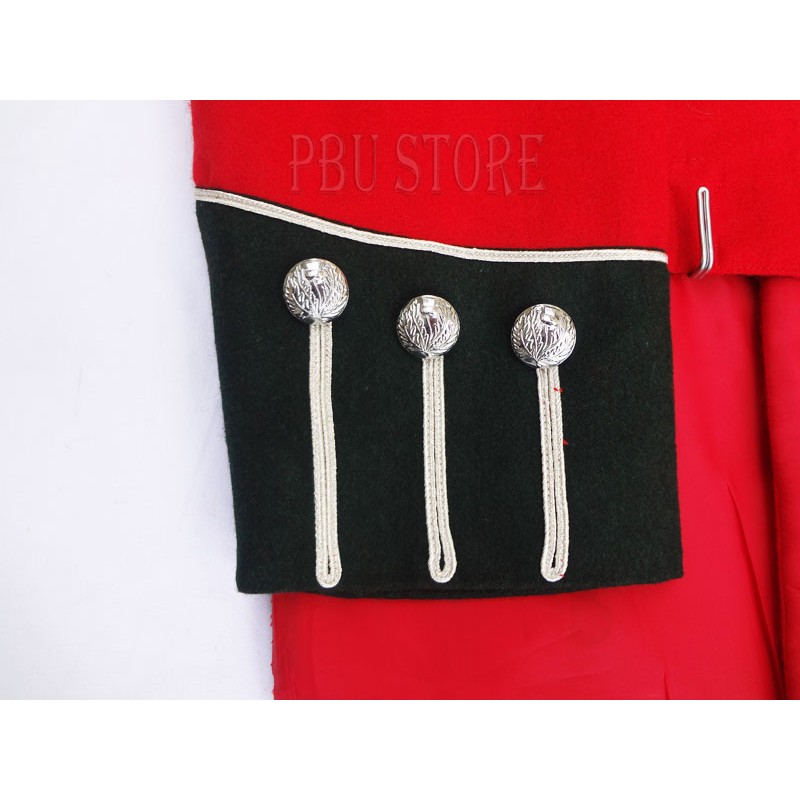 Red Green Scottish Pipe Band Uniform Doublet Tail Jacket