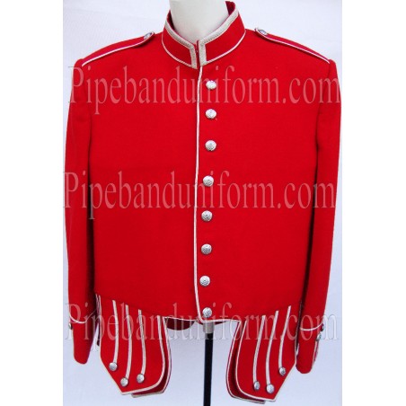 Traditional Red Bagpipers Band Uniform Doublet Kilt Jacket