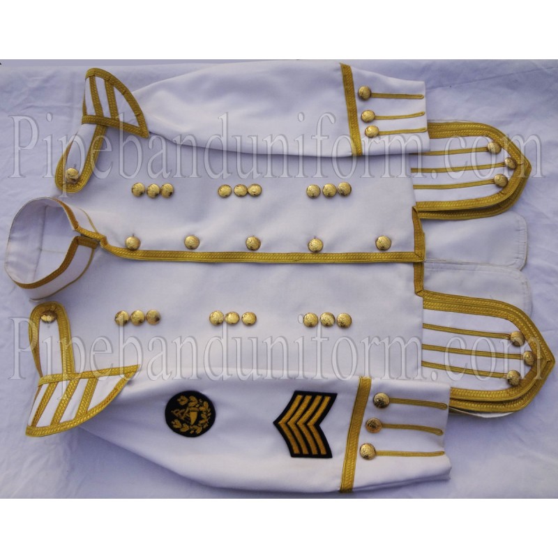 White Pipe Band Gear Doublet Summer Kilt Jacket