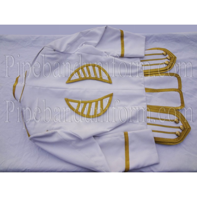 White Pipe Band Gear Doublet Summer Kilt Jacket