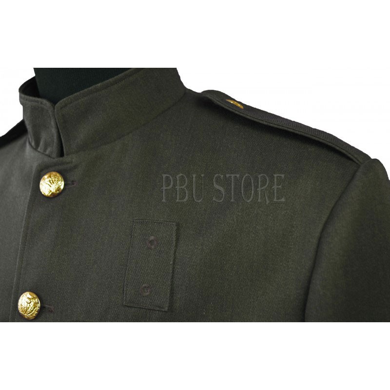 Olive Green High Collar Police Honor Guard Uniform Jacket with Gold Buttons