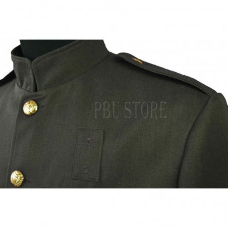 Olive Green High Collar Police Honor Guard Uniform Jacket with Gold Buttons