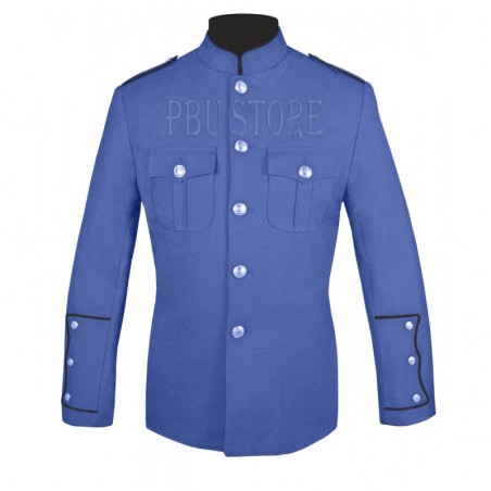 Light Blue High Collar Police Honor Guard Uniform Jacket with Silver ...