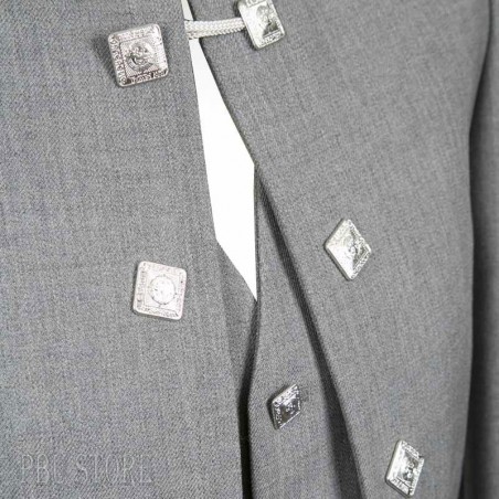 Versatile Grey Sheriffmuir Doublet Kilt Jacket for Scottish Events