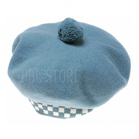 Premium Scottish Wool Saxe Blue Tam O'Shanter Balmoral Hat