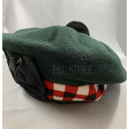 Heritage Scottish Green Dicing Balmoral Hat with Silk Lining