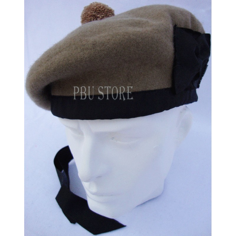 Military Pipe Band Uniform Desert Tan Wool Plain Balmoral Hat