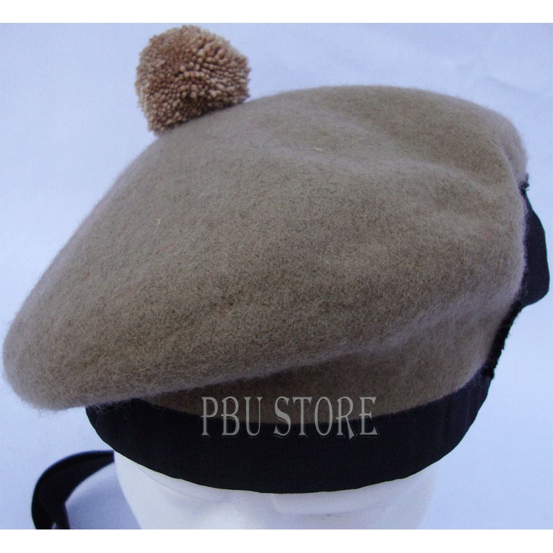 Military Pipe Band Uniform Desert Tan Wool Plain Balmoral Hat