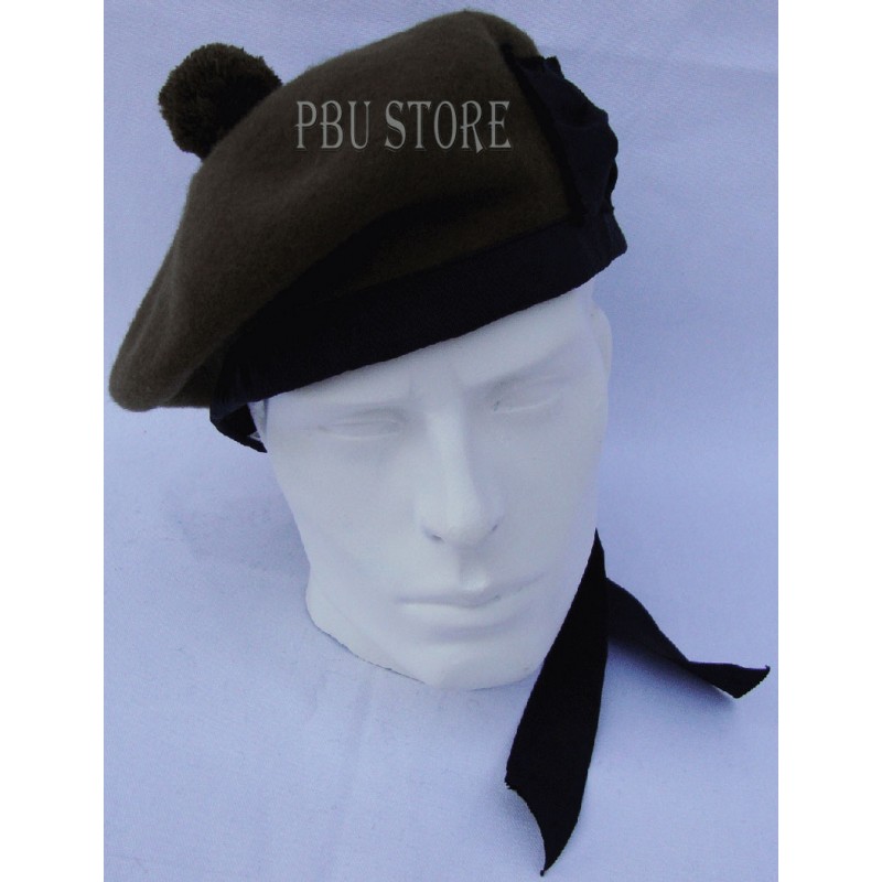 Military Pipe Band Uniform Brown Wool Plain Balmoral Hat