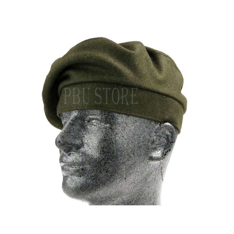 Khaki Wool Military Style Scottish Balmoral Hat