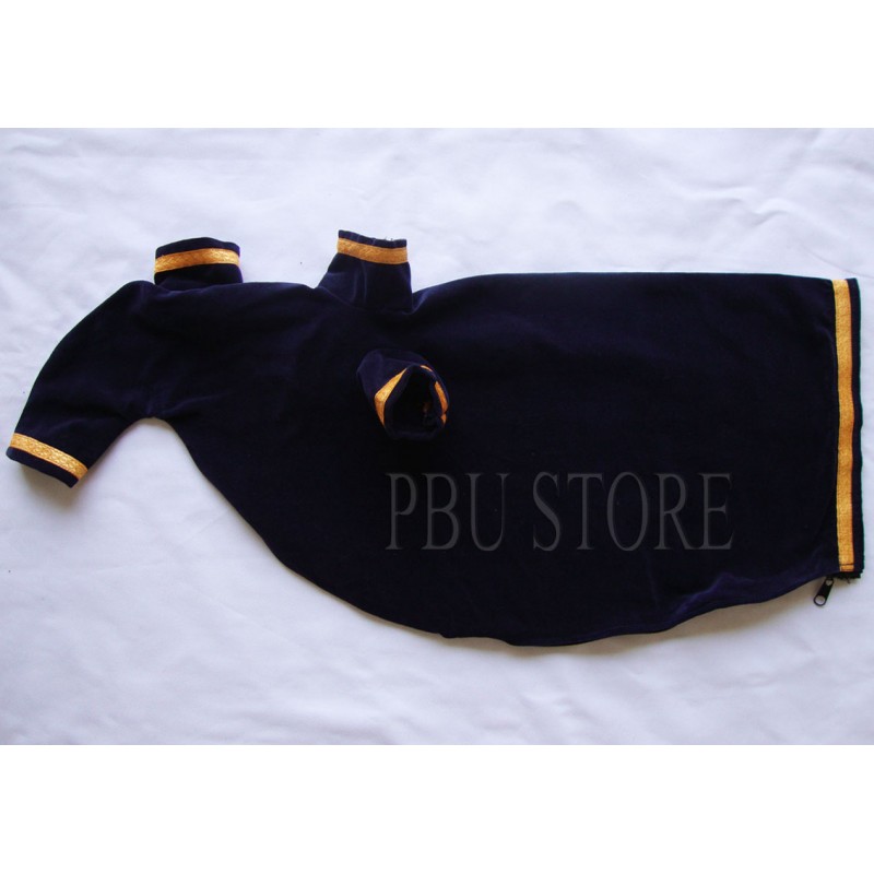 Blue Velvet Scottish Bagpipe Cover - Yellow Braided