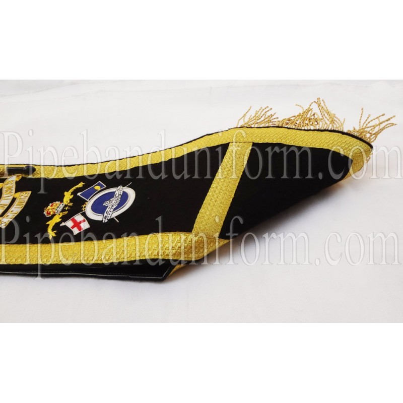 Black Pipe Band Drum Major Custom Baldric Sash