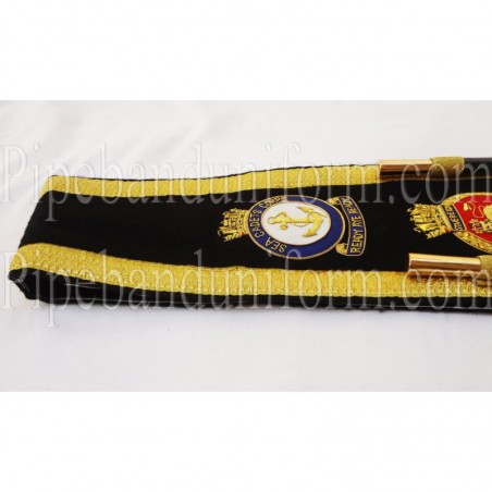 Black Pipe Band Drum Major Custom Baldric Sash