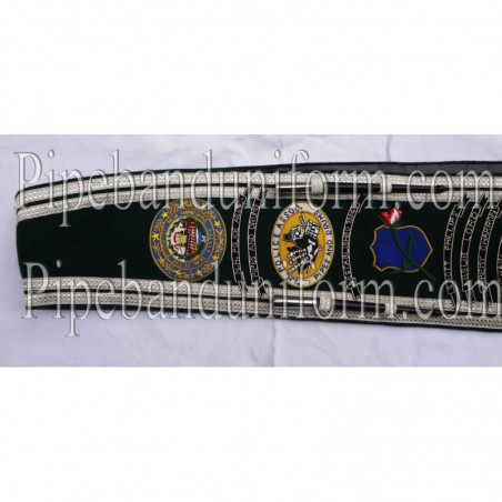 Green Pipe Band Drum Major Custom Baldric Sash