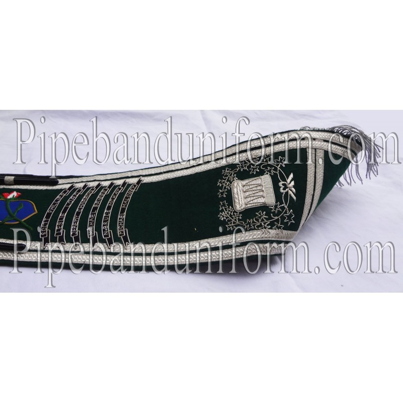 Green Pipe Band Drum Major Custom Baldric Sash