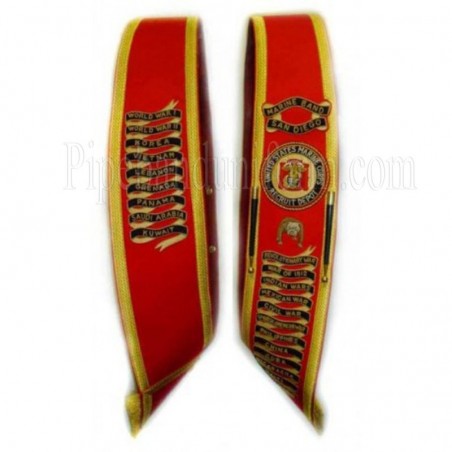 Red Pipe Band Drum Major Custom Made Baldric Sash