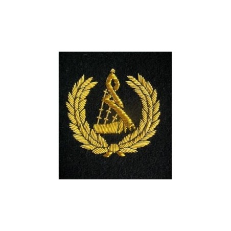 Bagpipe Hand Embroidered Badge