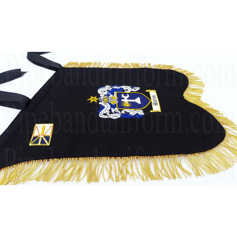 Black Hand Embroidered Pipe Band Banner
