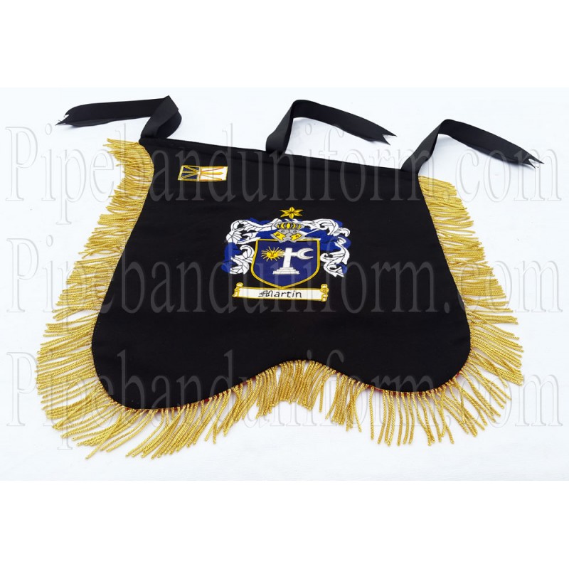Black Hand Embroidered Pipe Band Banner