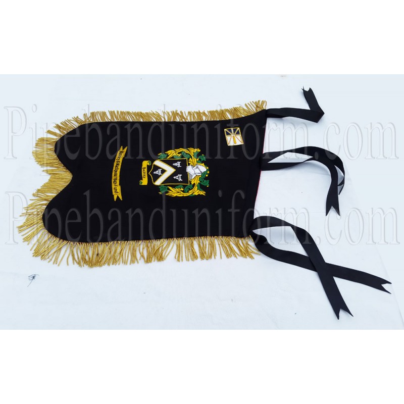 Black Hand Embroidered Pipe Band Banner