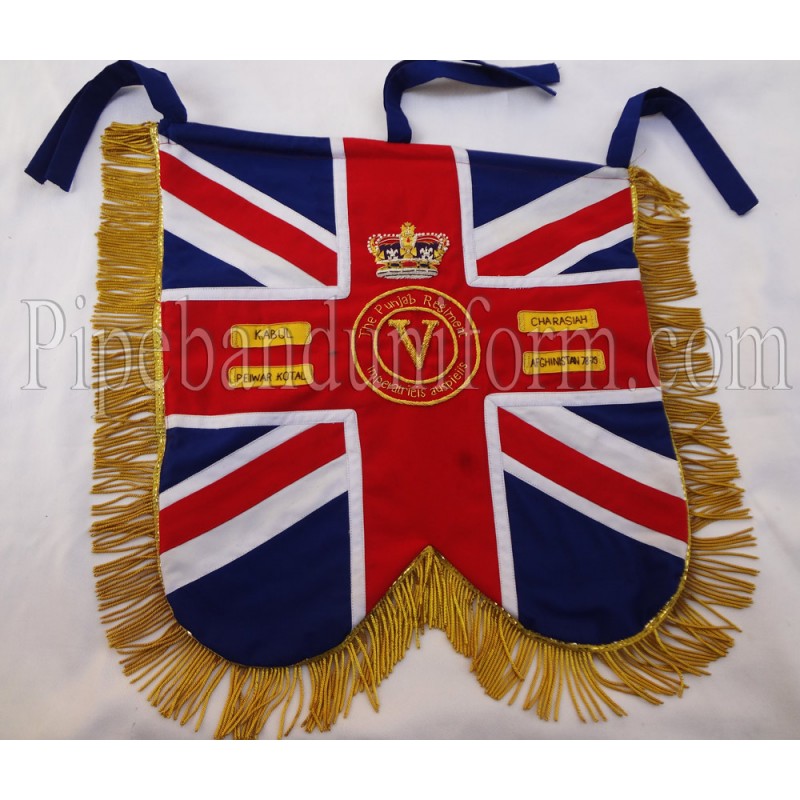 Blue Union Jack Hand Embroidered Banner