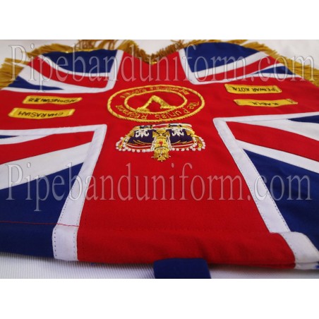 Blue Union Jack Hand Embroidered Banner