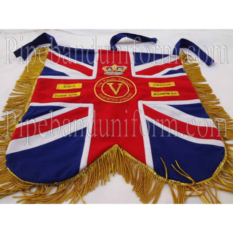 Blue Union Jack Hand Embroidered Banner