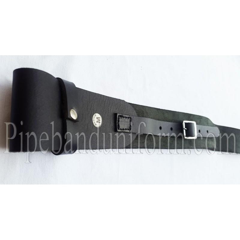Black Leather Piper/Drummer Kilt Waist Belt