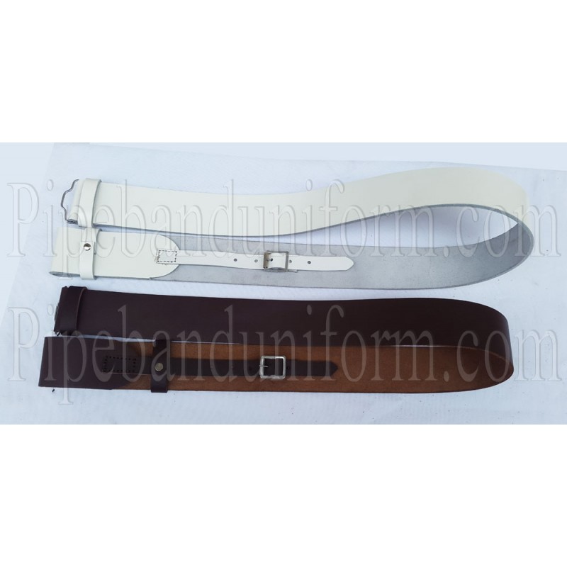 Brown Leather Piper/Drummer Kilt Waist Belt