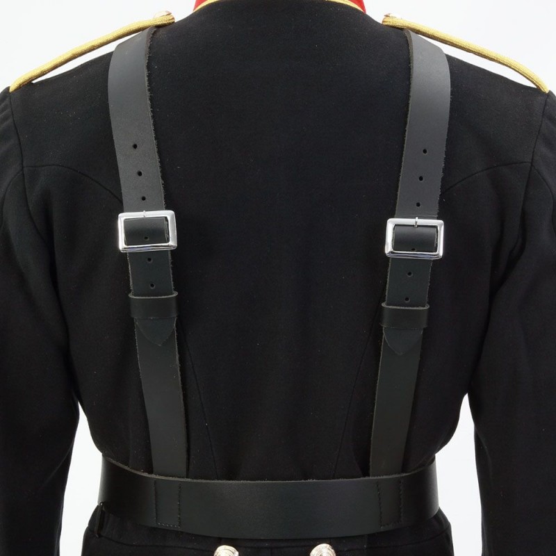 Black Leather Belt Bass Drummers Harness