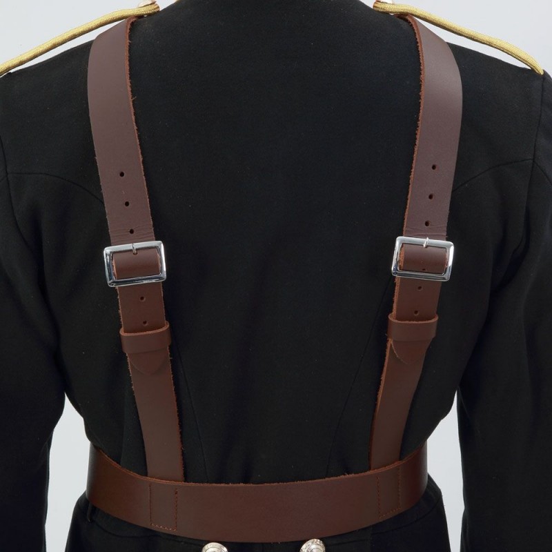 Brown Leather Belt Bass Drummers Harness
