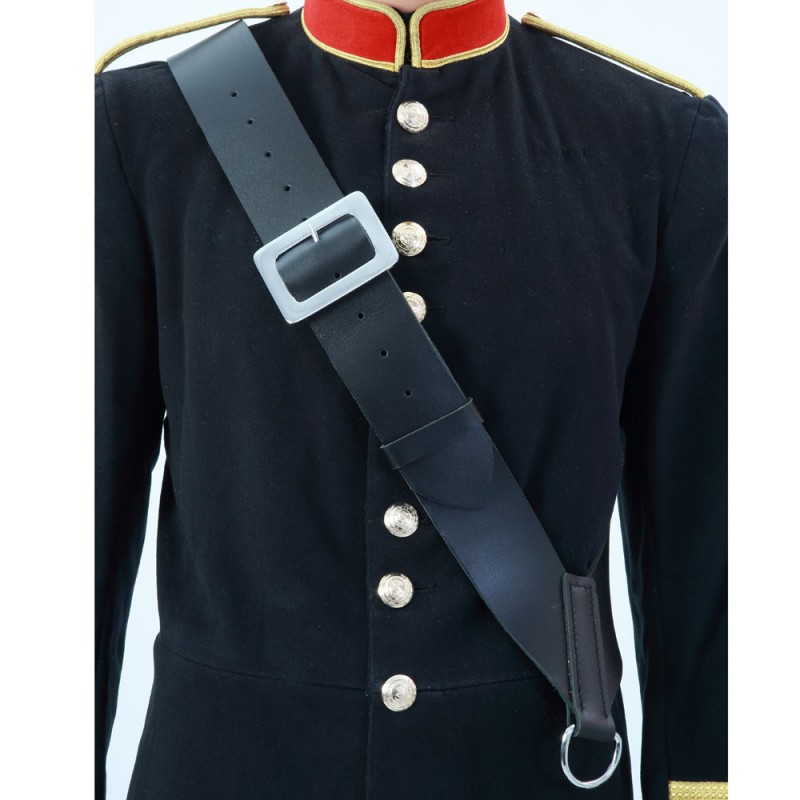 Black Leather Side/Tenor Drum Sling Cross Belt