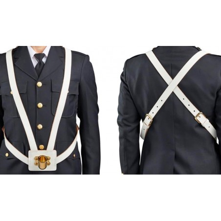 White Leather Honor Guard Flag Carrier Parade Belt