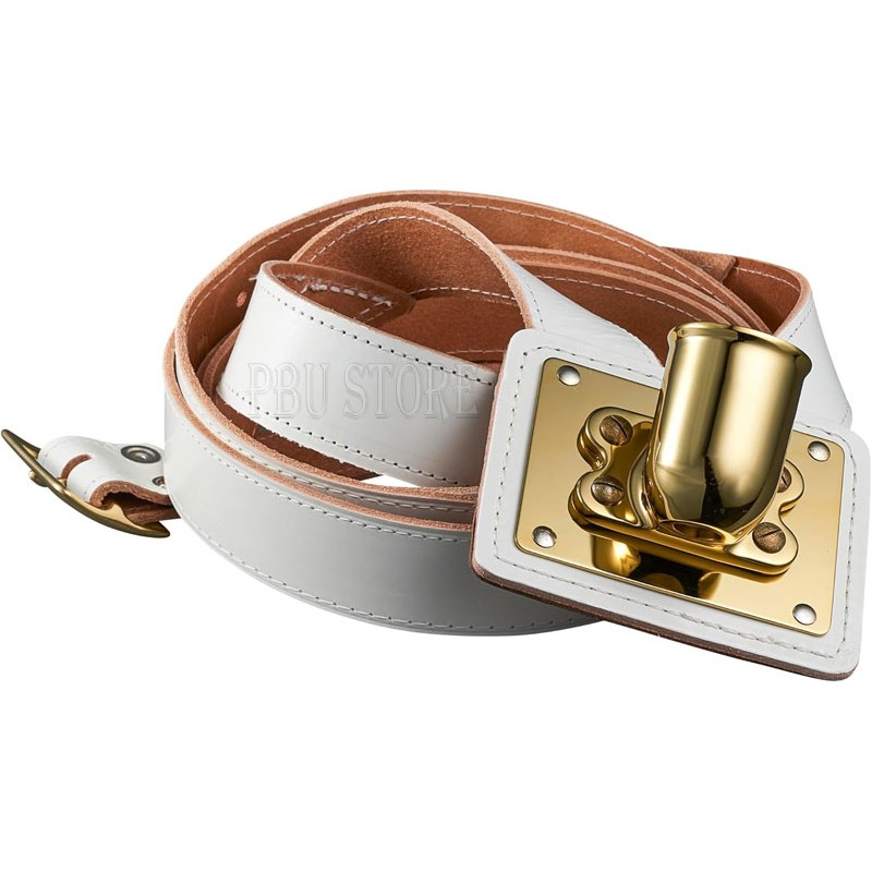 White Leather Honor Guard Flag Carrier Parade Belt