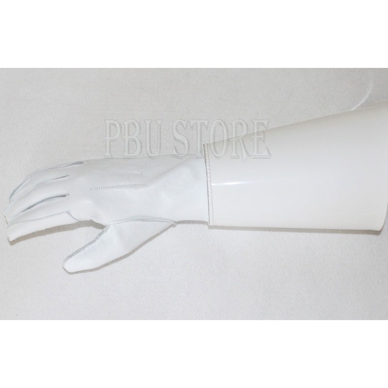Royal Marines Pattern Tenor & Bass Drummers White Leather Gauntlet Gloves