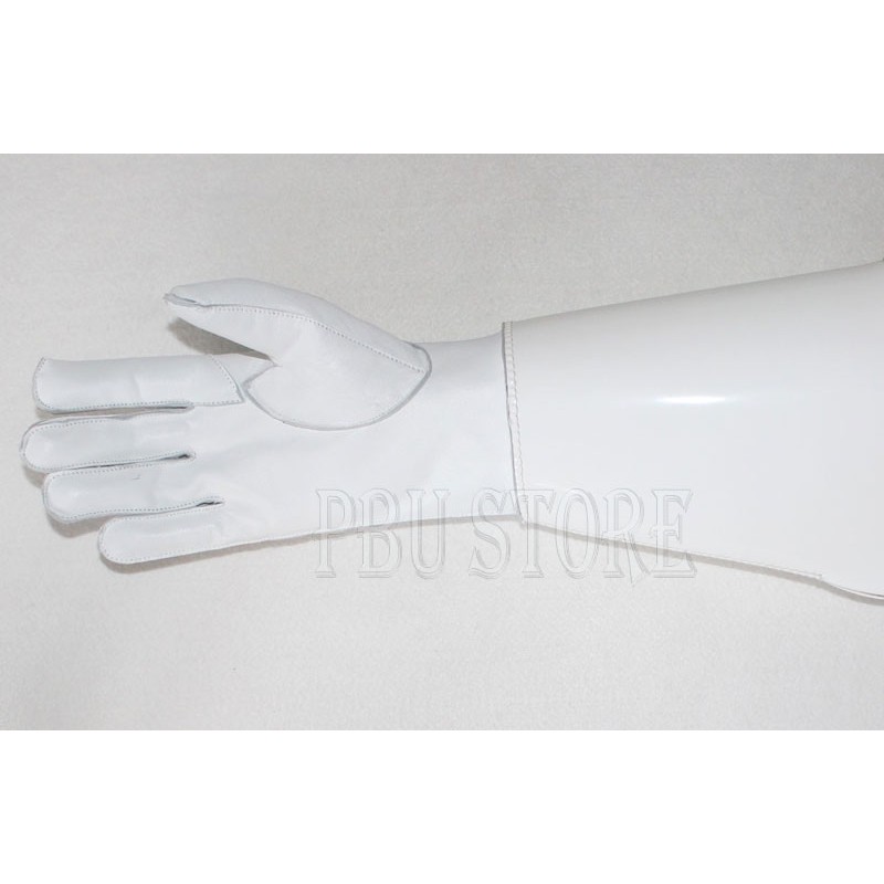 Royal Marines Pattern Tenor & Bass Drummers White Leather Gauntlet Gloves