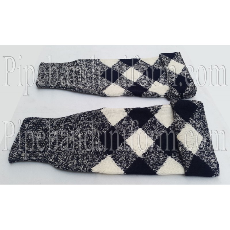 White & Blue Highland Pipe Band Hose Tops