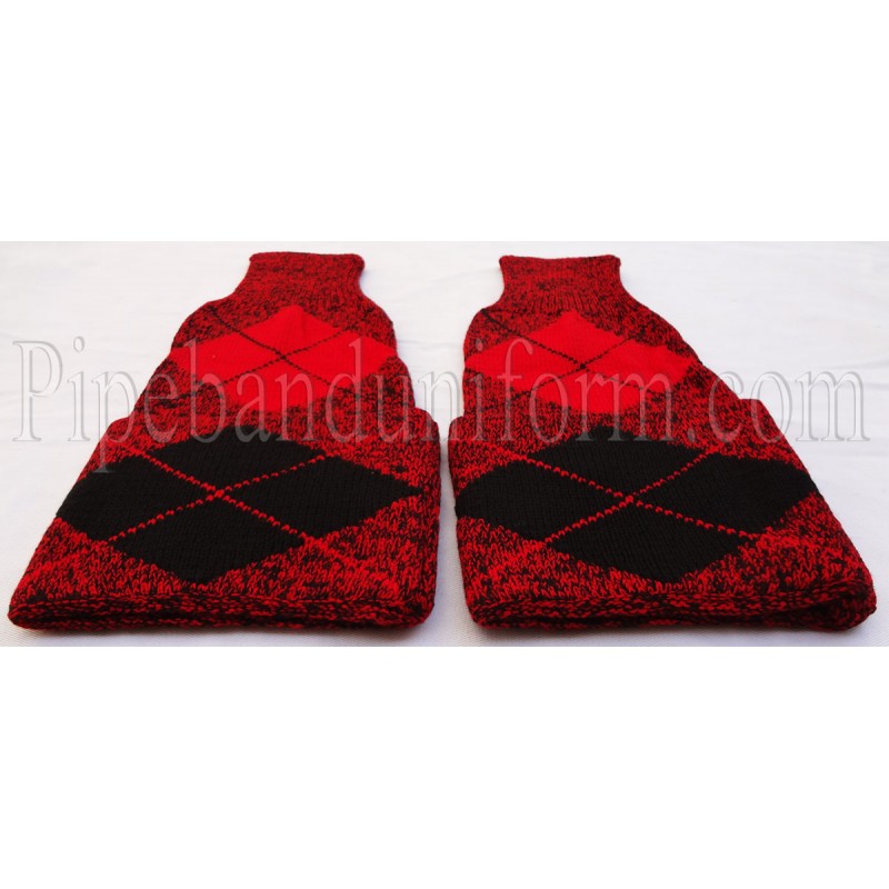 Black & Red Pipe Major Hose Tops - Half Hoses