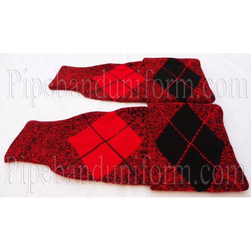 Black & Red Pipe Major Hose Tops - Half Hoses