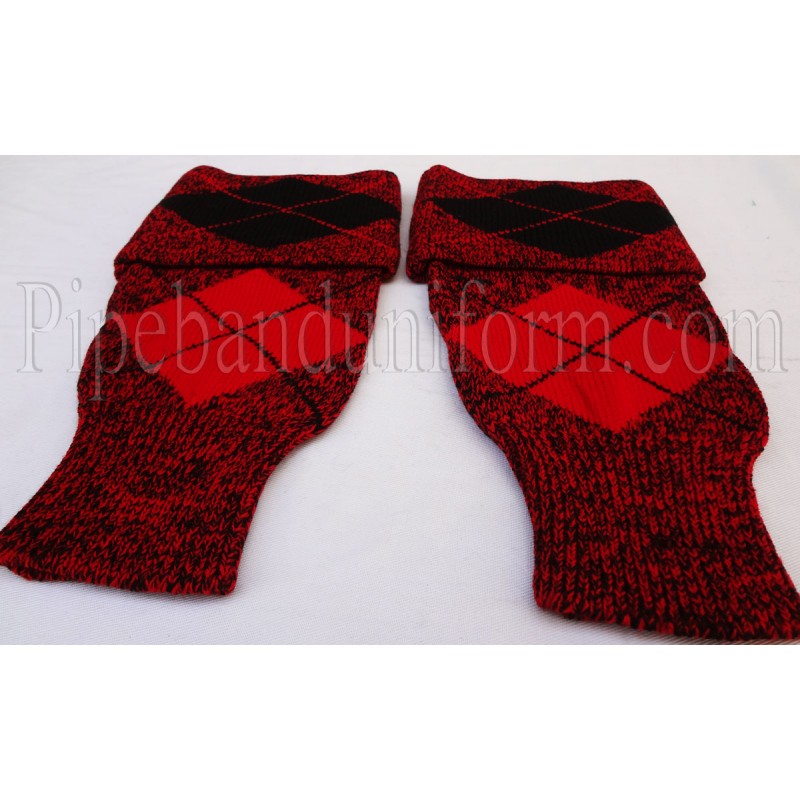 Black & Red Pipe Major Hose Tops - Half Hoses