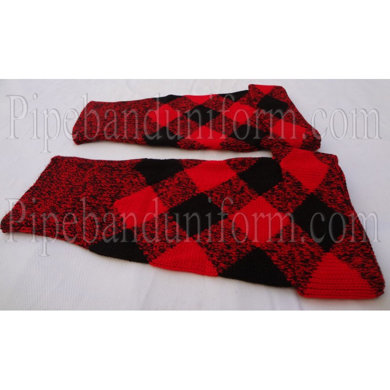Red & Black Highland Pipers Drummers Hose Tops