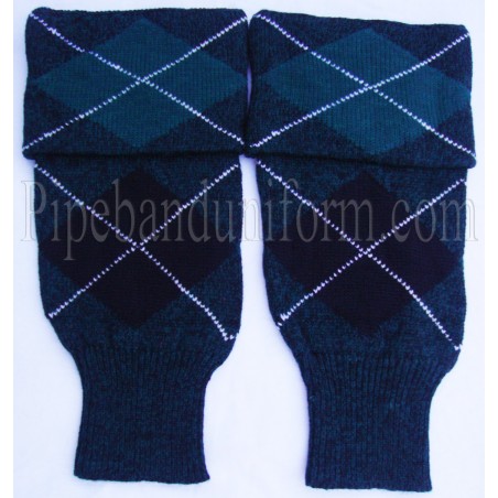 Black & Blue Scottish Bagpipers Hose Tops Size S