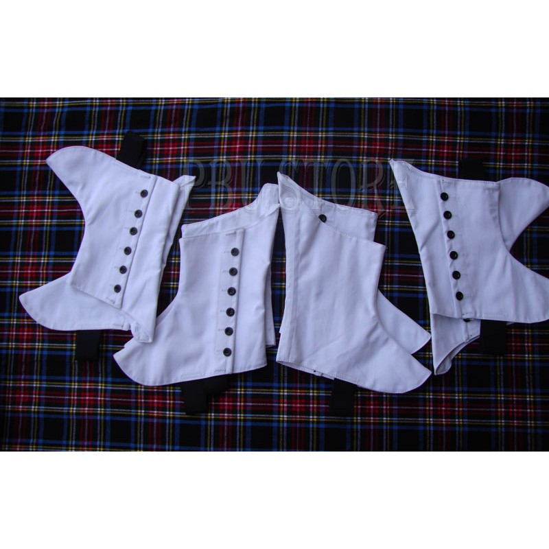 Scottish Pipe Band Black Buttons Spats / Gaiters